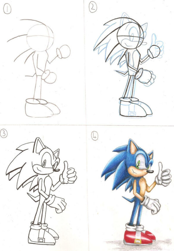 Các cách vẽ nhím Sonic đơn giản cho bé – YeuTre.Net